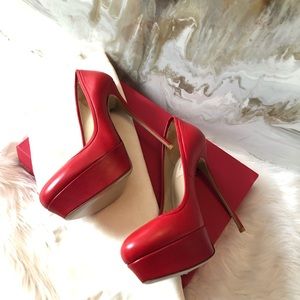Valentino Garavani | Shoes | Valentino Albright Red Leather Platform ...